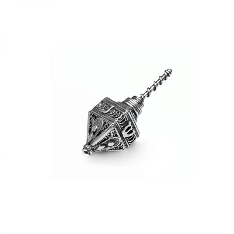 Handmade Silver Hanukkah Dreidel With Intricate Yemenite Design ...